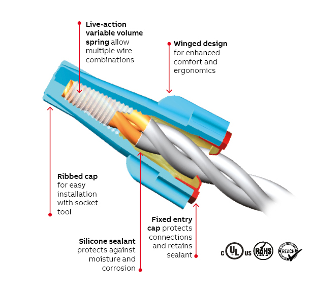 Marrette WP Series Weatherproof wire connectors | Publications | ABB ...